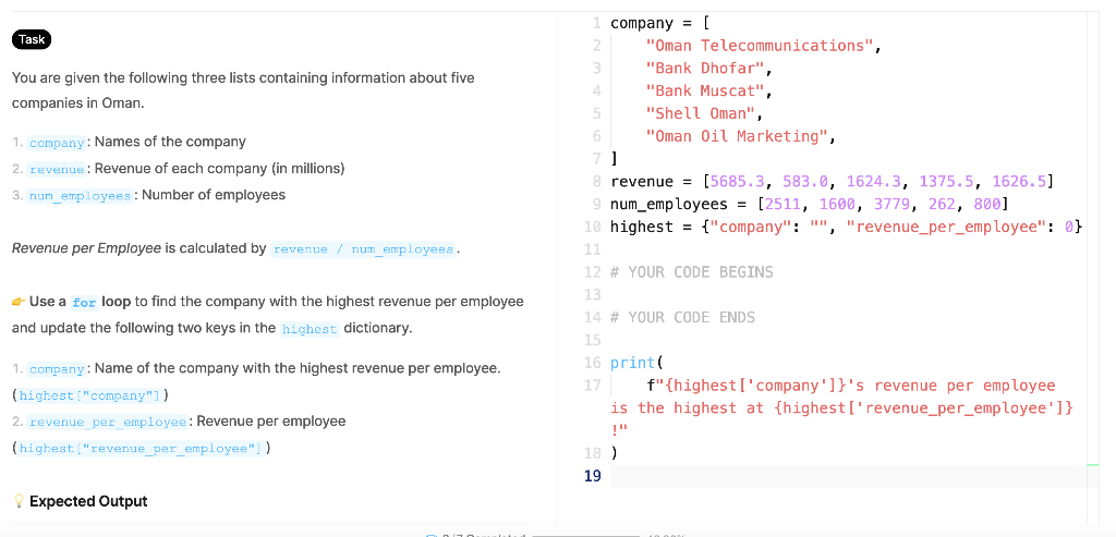 Solved Task You are given the following three lists | Chegg.com