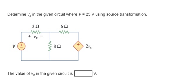 Solved Determine Vy in the given circuit where V = 25 V | Chegg.com