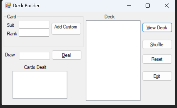 Solved Client Requirements Create a simple deck of cards | Chegg.com