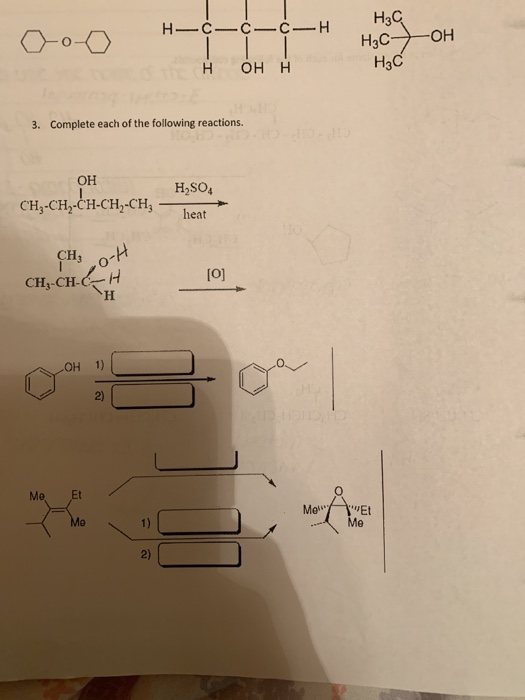 Solved H3C Нас- он H OH H Нас 3. Complete each of the | Chegg.com