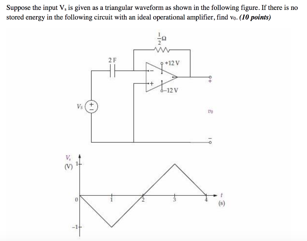 Solved Suppose the input V, is given as a triangular | Chegg.com