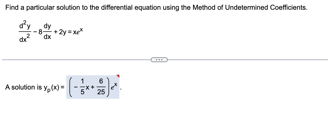 Solved Find a particular solution to the differential | Chegg.com