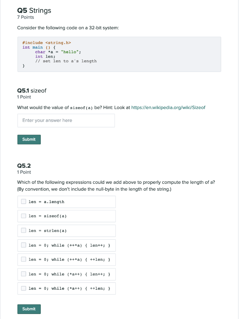 Solved Q4 Memory Model 5 Points Consider the following code: | Chegg.com