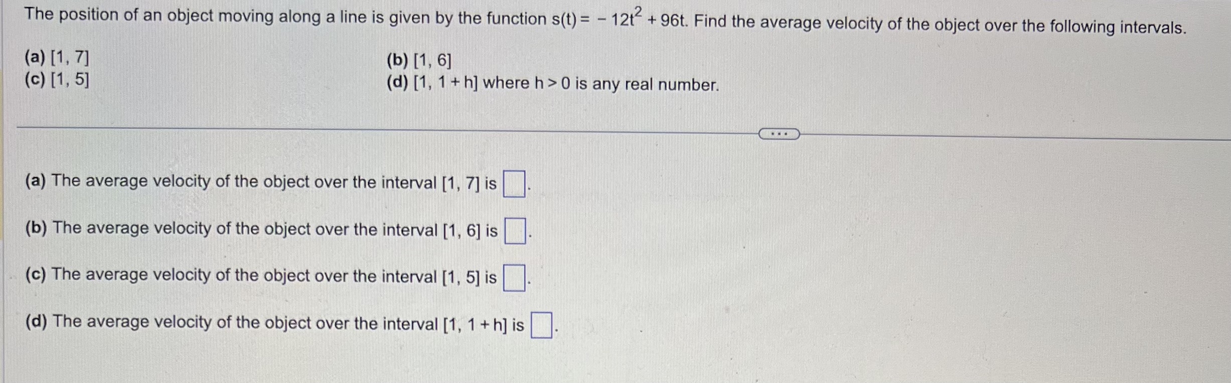 Solved The Position Of An Object Moving Along A Line Is