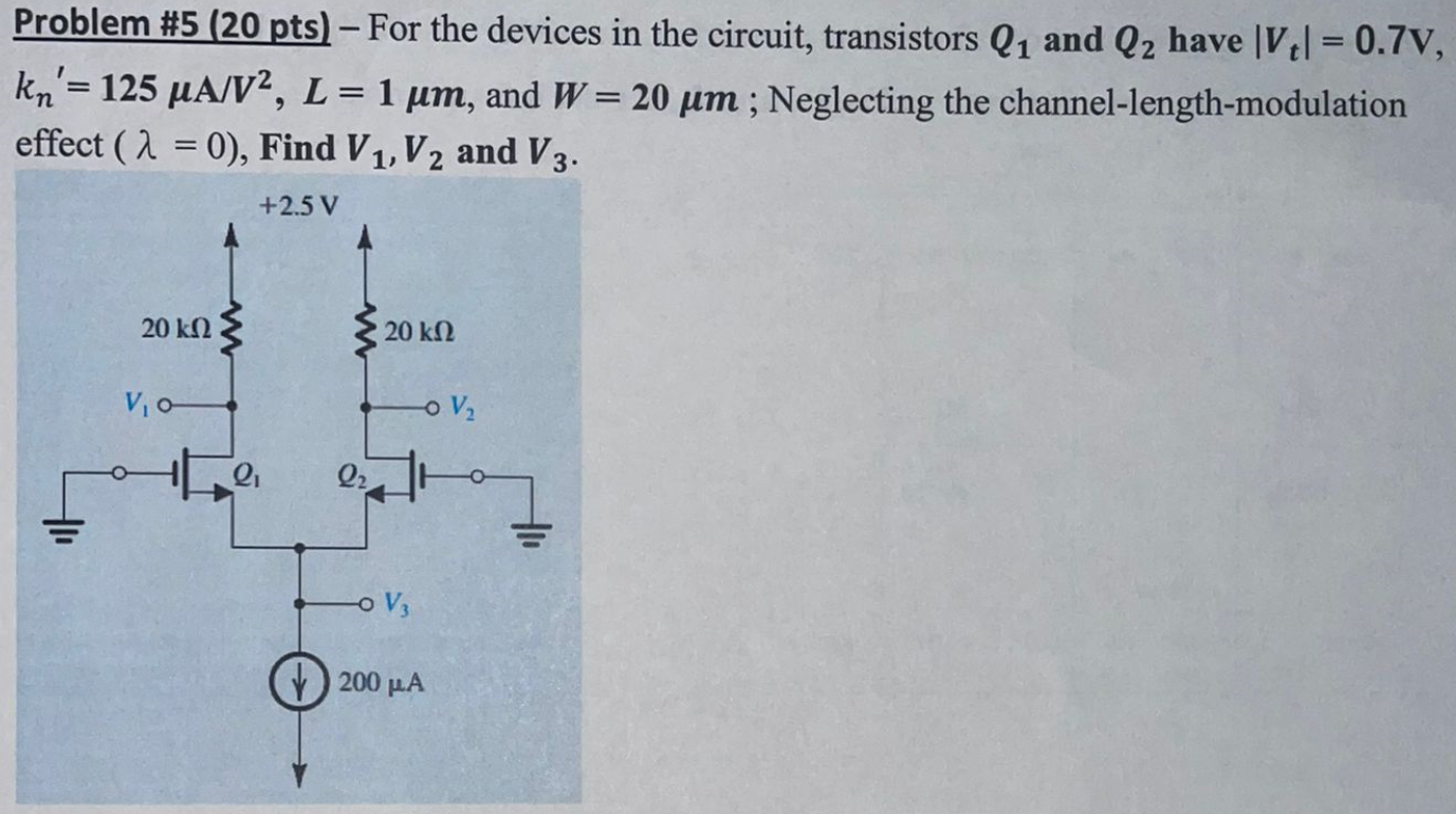 Solved Problem \#5 (20 pts) - For the devices in the | Chegg.com