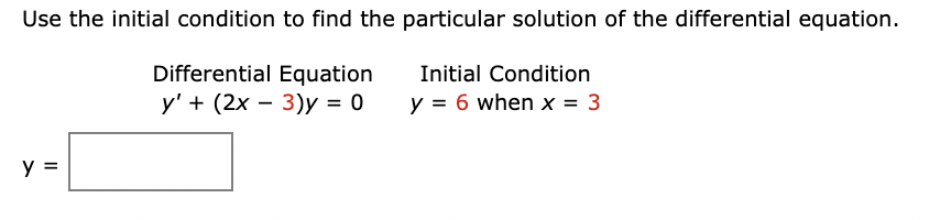 Solved Use the initial condition to find the particular | Chegg.com