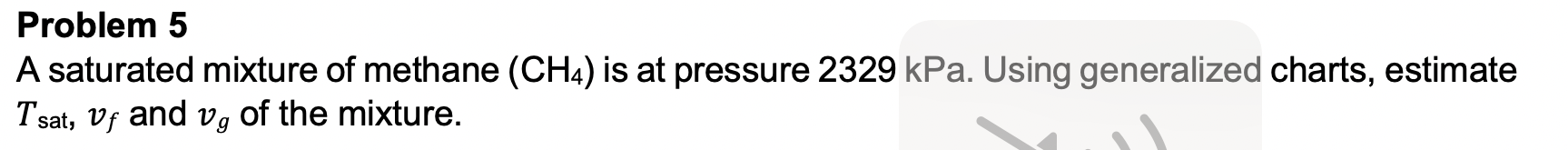 Solved A saturated mixture of methane (CH4) is at pressure | Chegg.com