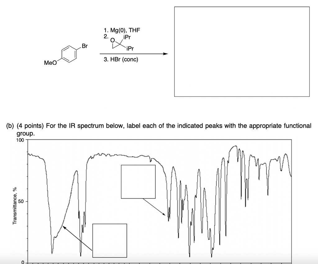 Solved 1. Mg(O), THE 2. iPr Br iPr 3. HBr (conc) Meo (b) (4 | Chegg.com