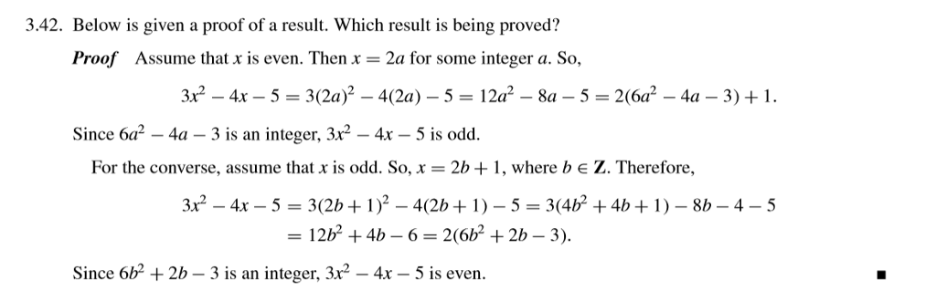 Solved 3.42. Below is given a proof of a result. Which | Chegg.com