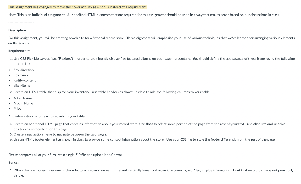 This assignment has changed to move the hover | Chegg.com