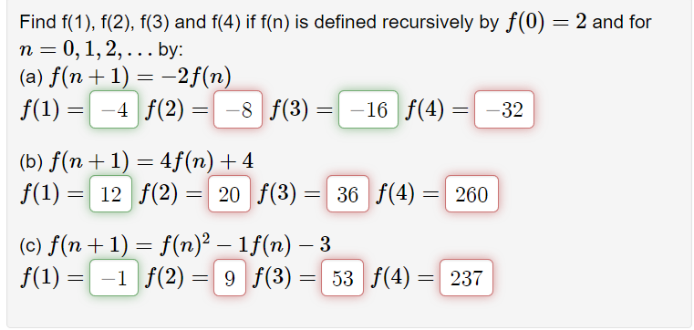 Solved Find f(1),f(2),f(3) and f(4) if f(n) is defined | Chegg.com