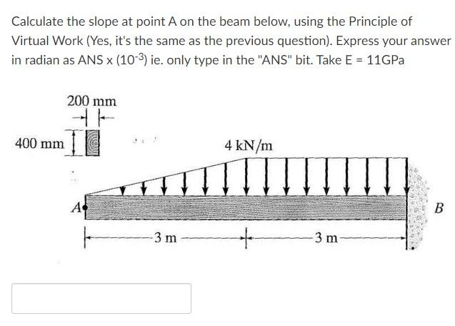 Calculate the slope at point A on the beam below, | Chegg.com