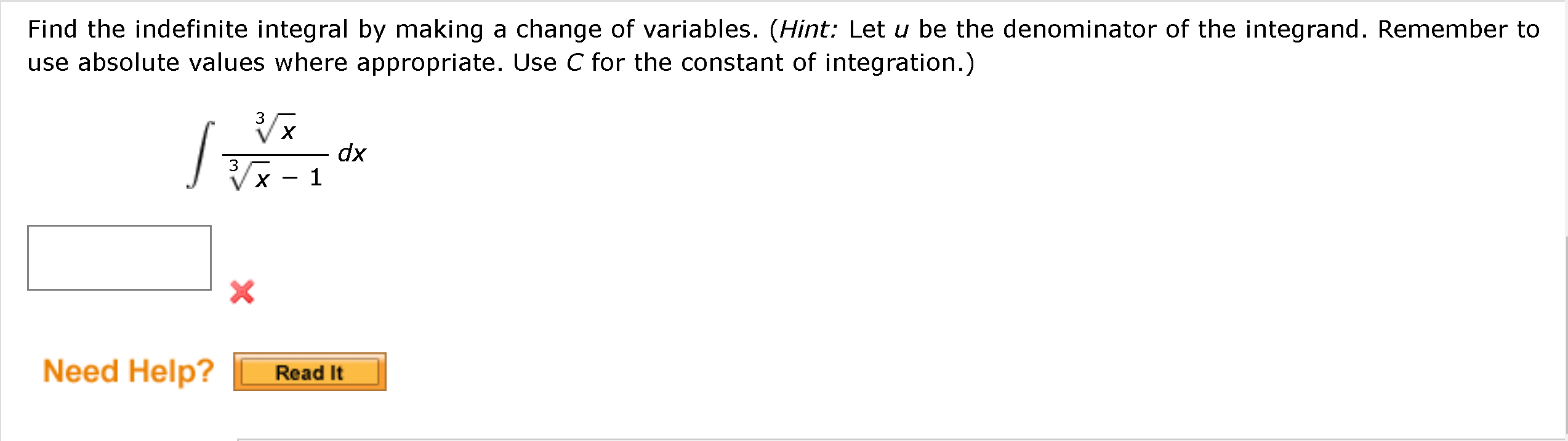 Solved Find the indefinite integral by making a change of | Chegg.com