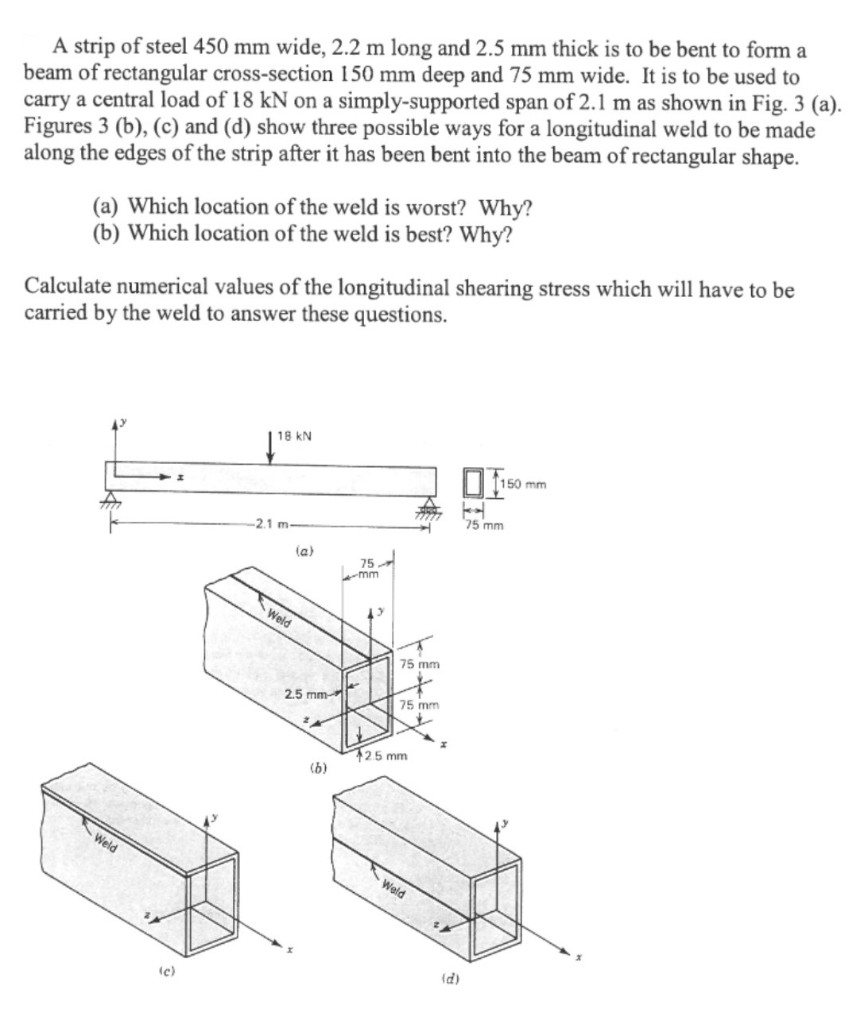 A strip of steel 450 mm wide, 2.2 m long and 2.5 mm | Chegg.com