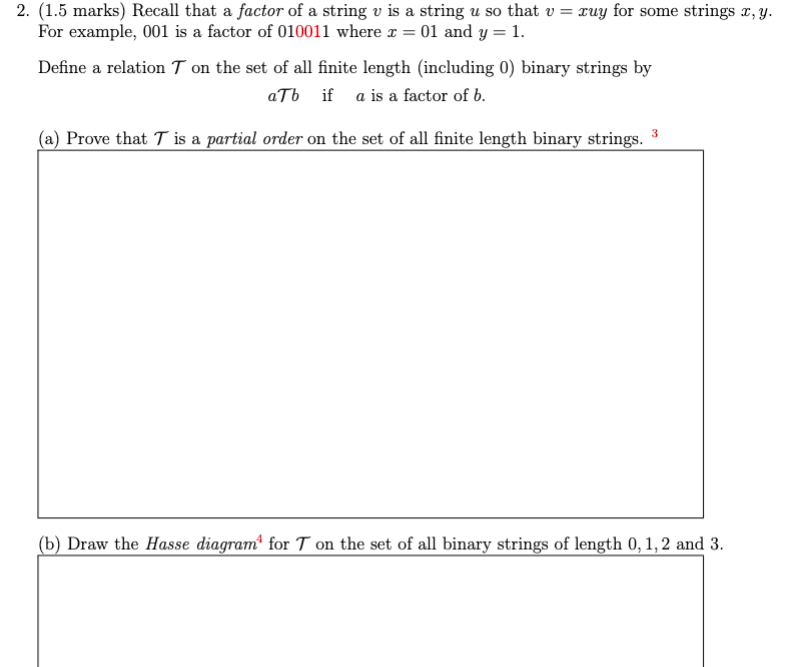 Solved Recall that a factor of a string v is a string u so | Chegg.com