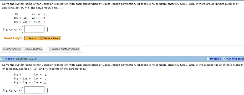 Solved Solve the system using either Gaussian elimination | Chegg.com Solved Solve the system using either Gaussian elimination | Chegg.com