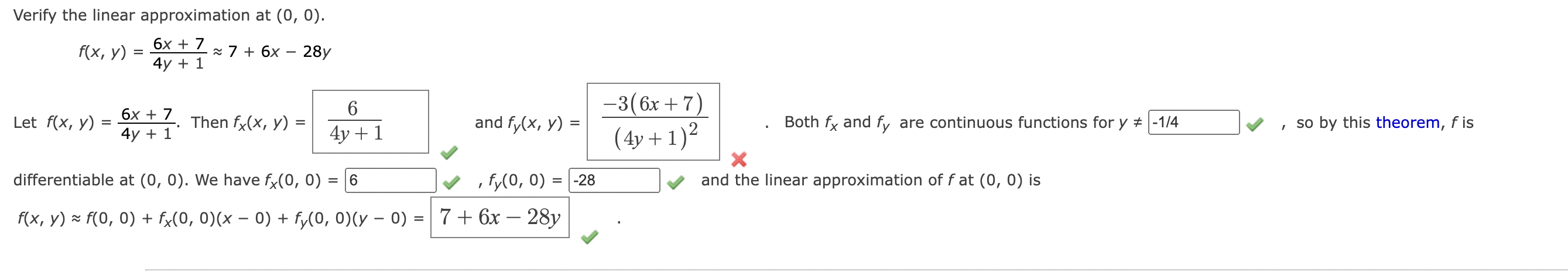 Solved Verify the linear approximation at (0,0). | Chegg.com