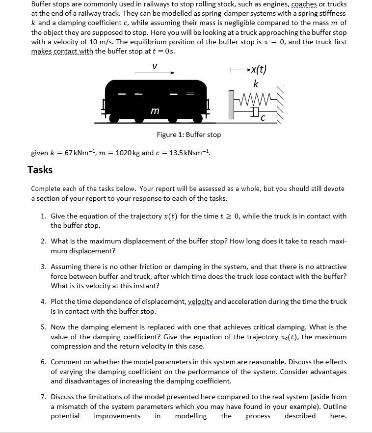 Solved Buffer stops are commonly used in railways to stop | Chegg.com