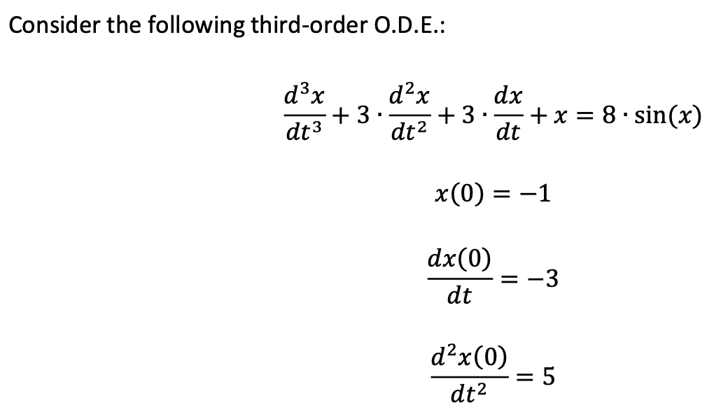 Solved Solve the following third order ODE using Method of | Chegg.com