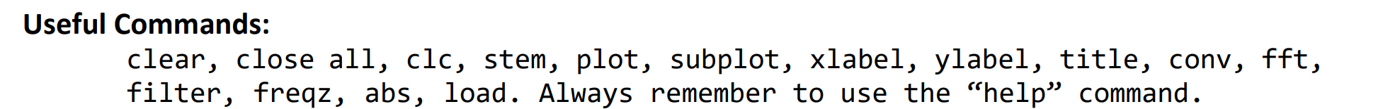 Solved Useful Commands: clear, close all, clc, stem, plot, | Chegg.com