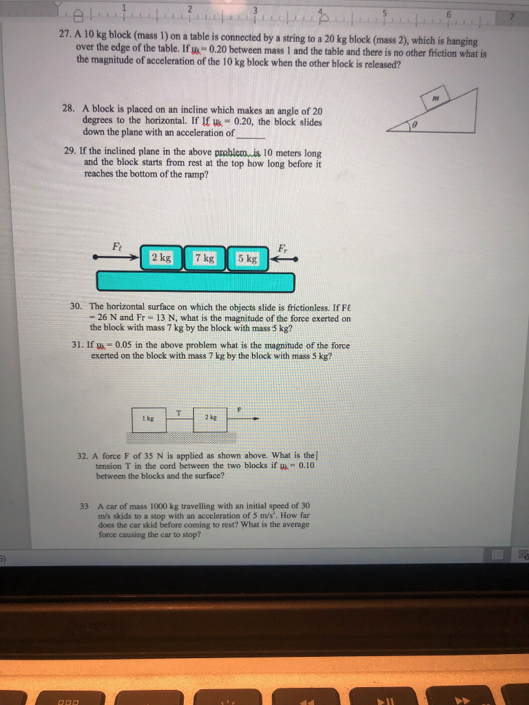 Solved i need help with # 29 thank you 28) A block | Chegg.com