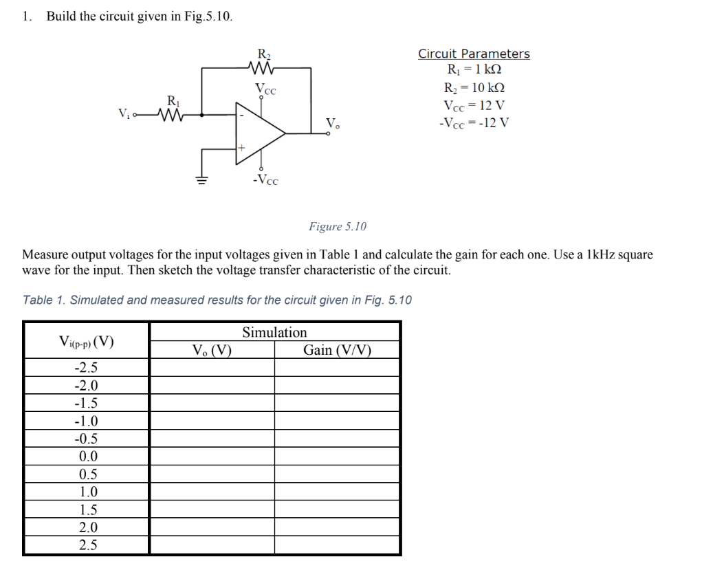 Solved Build the circuit given in Fig.5.10.Circuit | Chegg.com