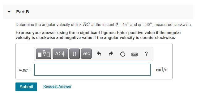 Solved The Angular Velocity Of Link Ab Is ωab 3 5 Rad S