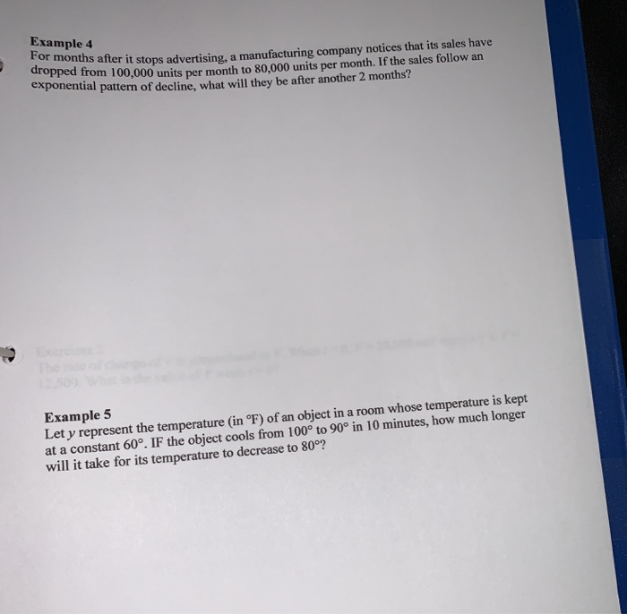 Solved Example 4 dro exponential pattern of onths after it | Chegg.com