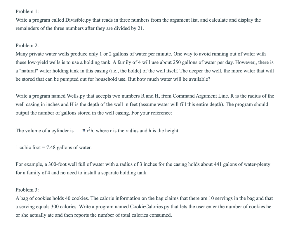 Solved Problem 1: Write a program called Divisible.py that | Chegg.com