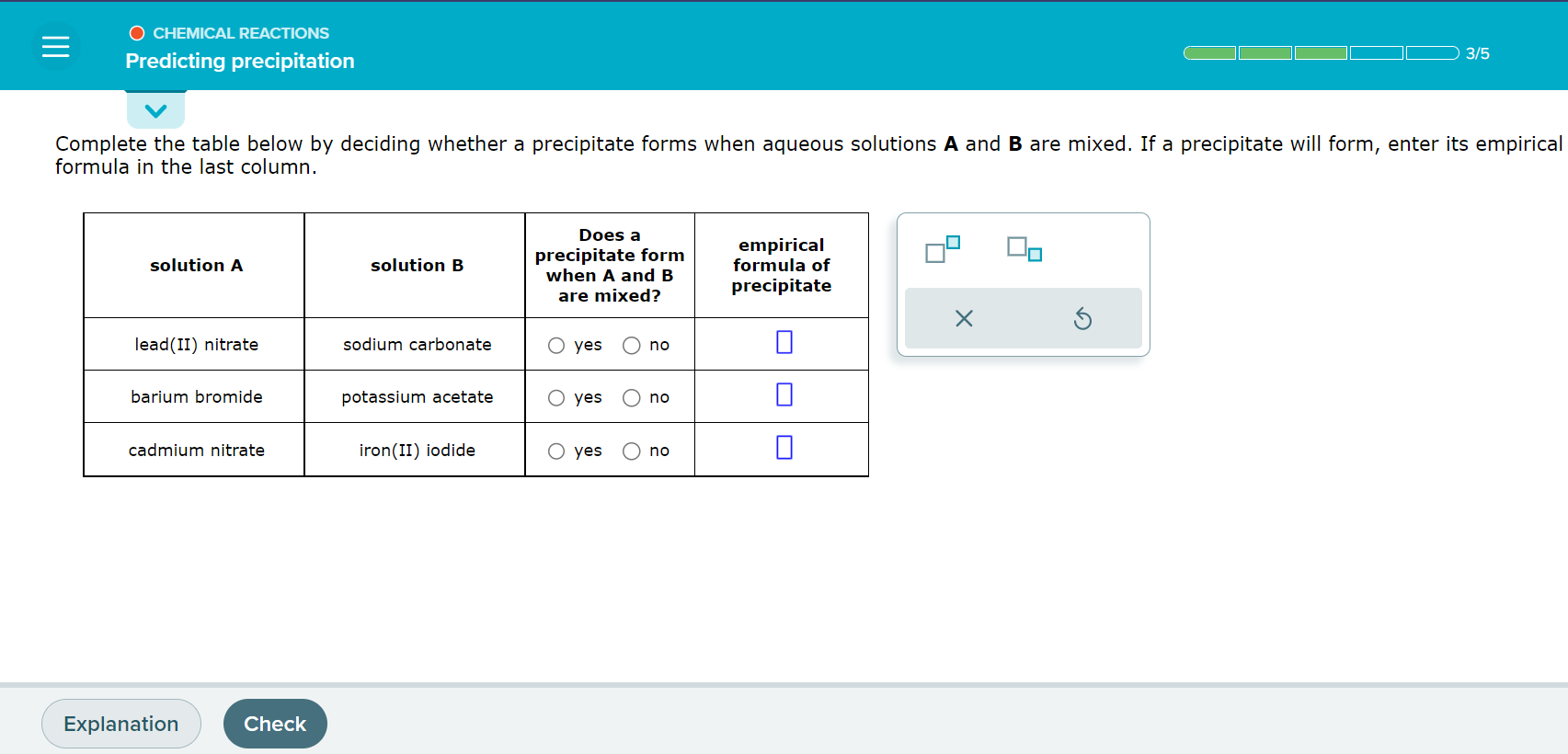 Solved Complete the table below by deciding whether a | Chegg.com