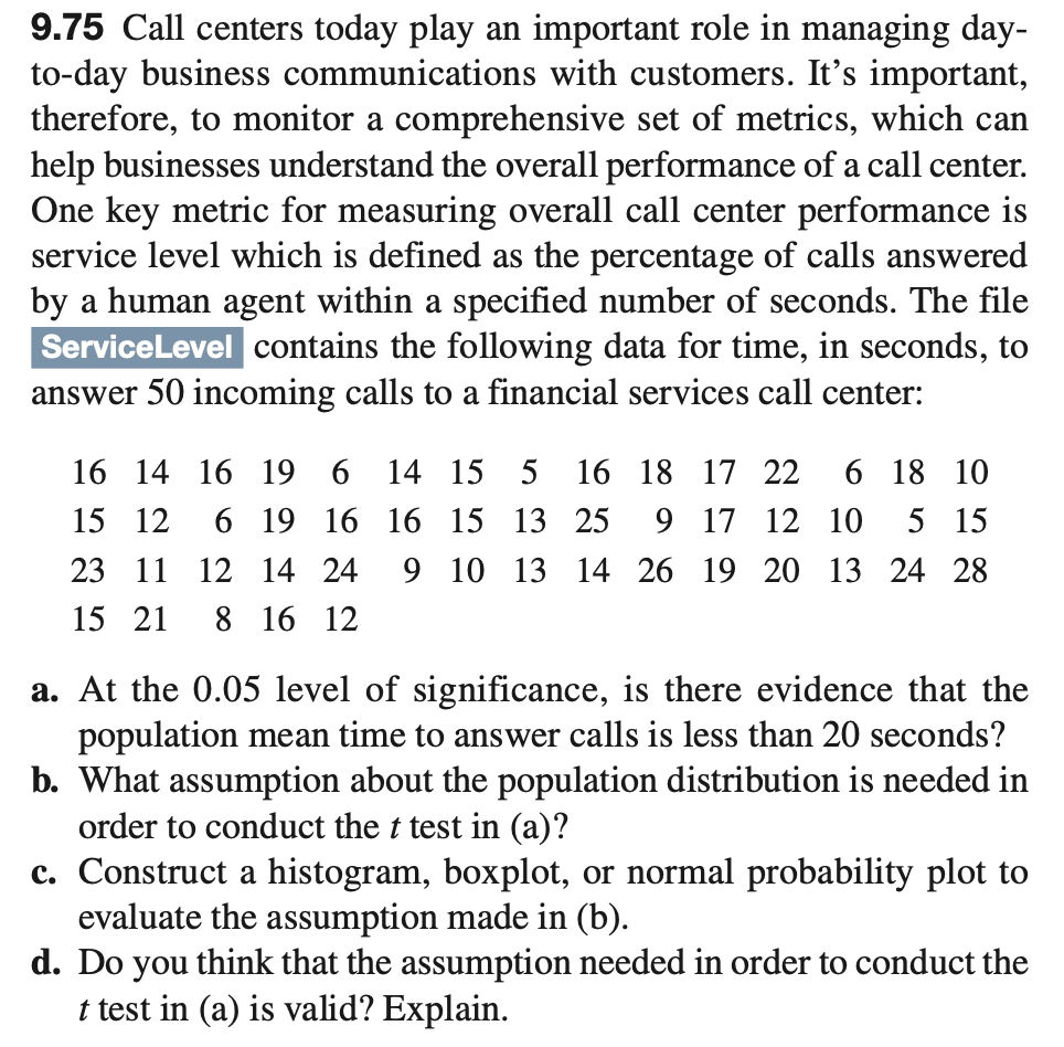 Solved 9.75 Call centers today play an important role in | Chegg.com