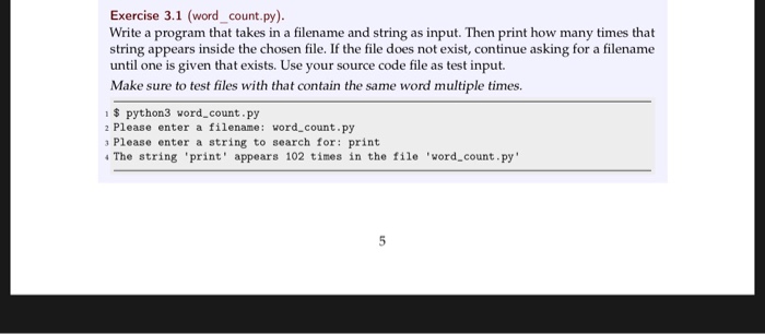 Solved Exercise 3.1 (word count.py). Write a program that | Chegg.com