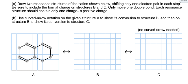 Solved (a) Draw two resonance structures of the cation shown | Chegg.com