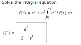 Solved Solve the integral equation | Chegg.com