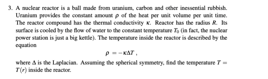 Solved A nuclear reactor is a ball made from uranium, carbon | Chegg.com