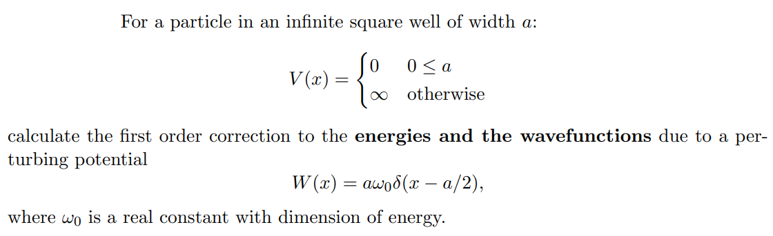 Solved For a particle in an infinite square well of width a | Chegg.com