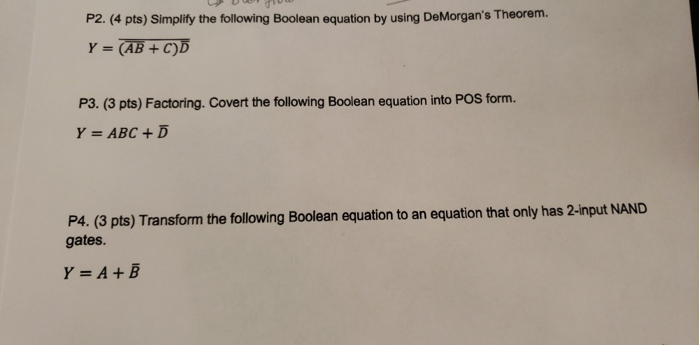 Solved Urdu P2. (4 pts) Simplify the following Boolean | Chegg.com
