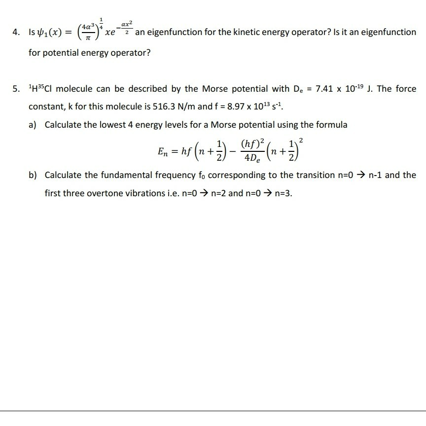 Solved ax2 4. Is 41(x) = xe 2 an eigenfunction for the | Chegg.com