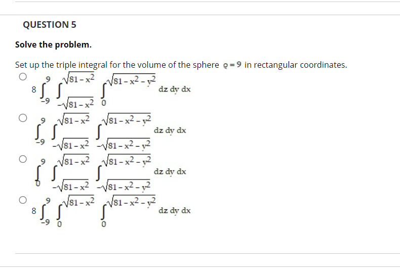 Solved Set up the triple integral for the volume of the | Chegg.com