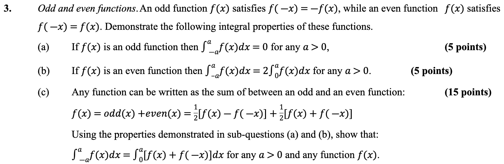 Solved Odd And Even Functions An Odd Function F X