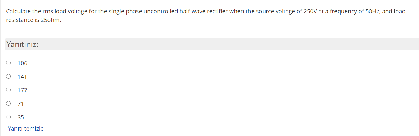 Solved Calculate the rms load voltage for the single phase | Chegg.com