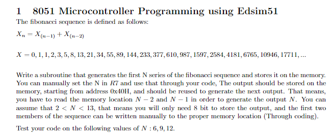 8051 Microcontroller Programming using Edsim51 The | Chegg.com