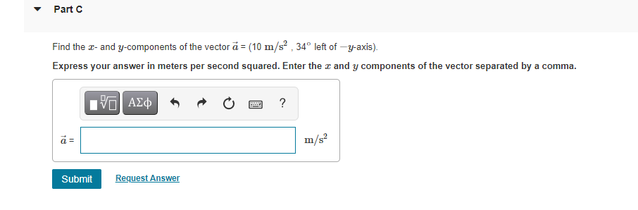 Solved Part Find the r- and y-components of the vector a = | Chegg.com