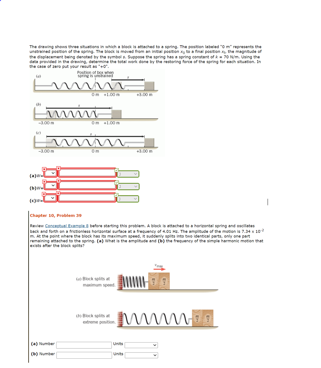 Solved The drawing shows three situations in which a block | Chegg.com