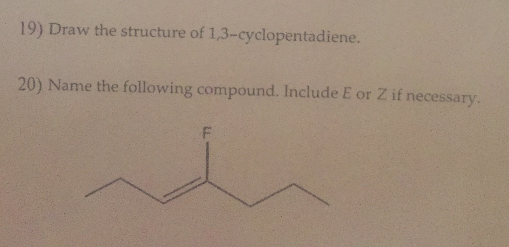 Solved 19) Draw the structure of 1,3-cyclopentadiene. 20) | Chegg.com