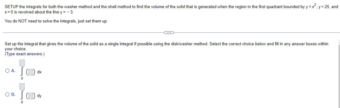 Solved SETUP the integrals for both the washer method and | Chegg.com