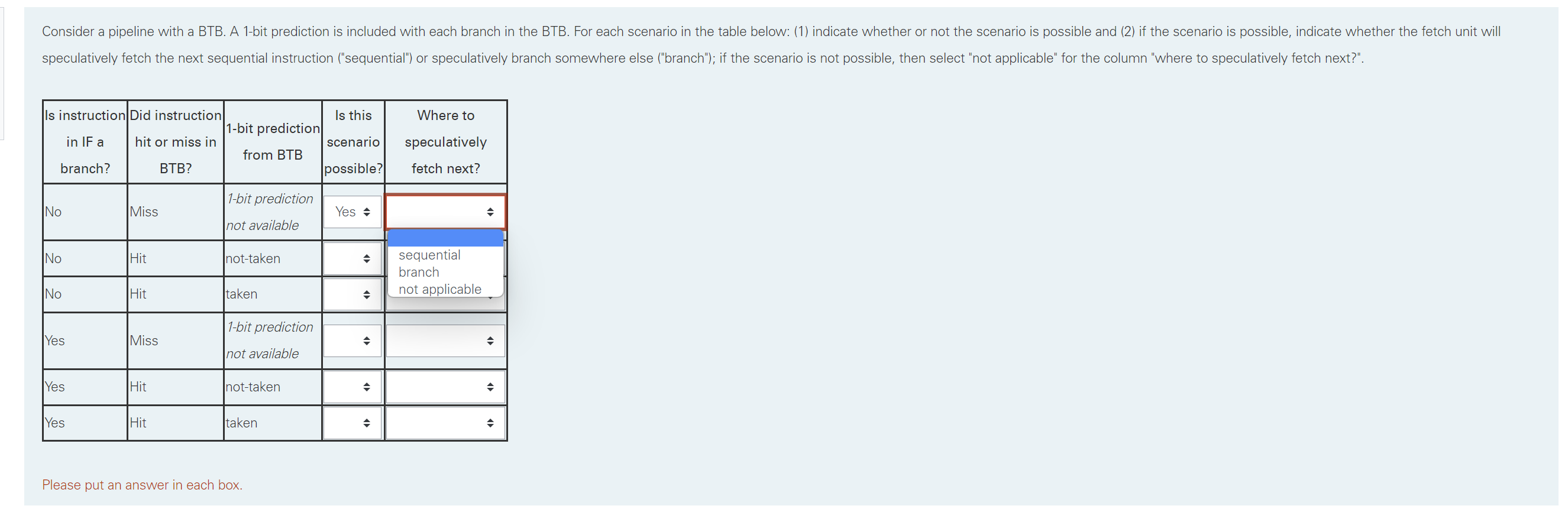 Solved Please put an answer in each box. | Chegg.com