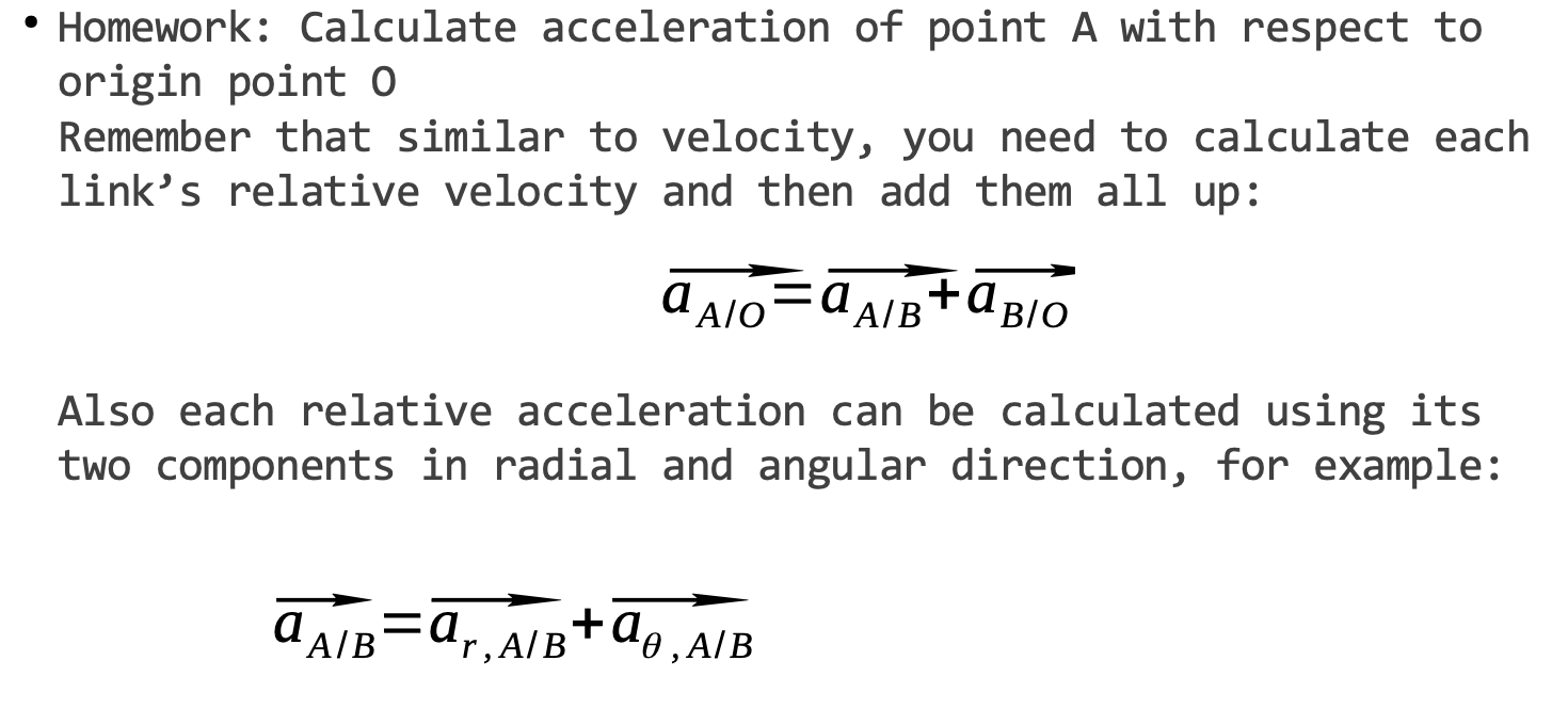 Solved • Homework: Calculate acceleration of point A with | Chegg.com