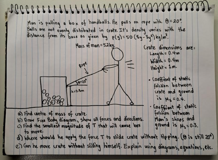 Solved Mon is pulling a box of handballs. He pulls on rope | Chegg.com