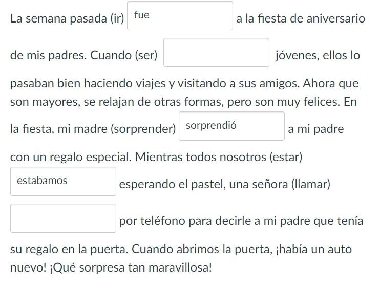 Solved Una celebración familiar Antonio’s parents celebrated | Chegg.com